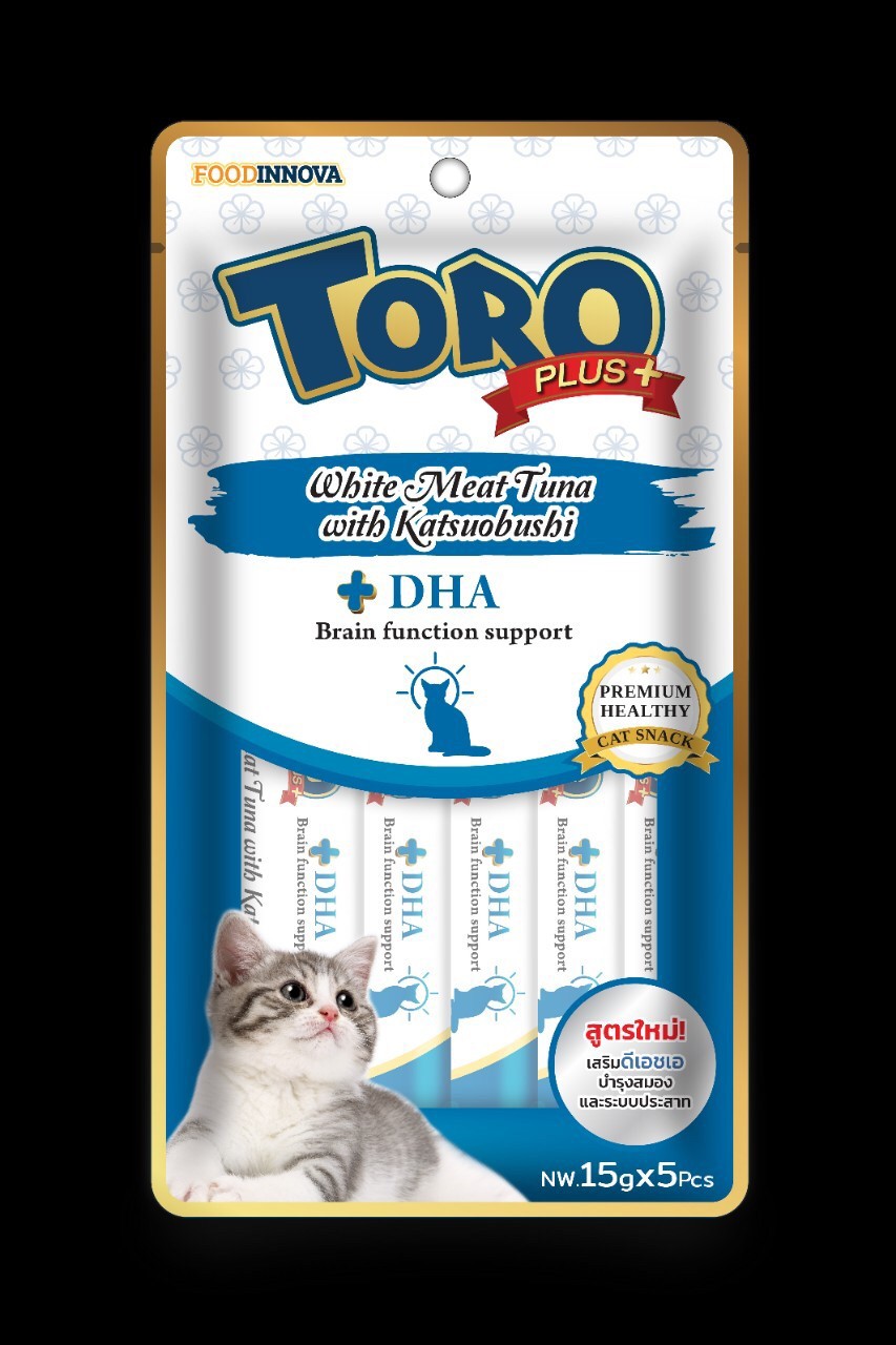 Toro Toro Plus ขนมแมวเลีย คละรสชาติ ปลาทูน่าเนื้อขาว สำหรับแมว 2 เดือน ...