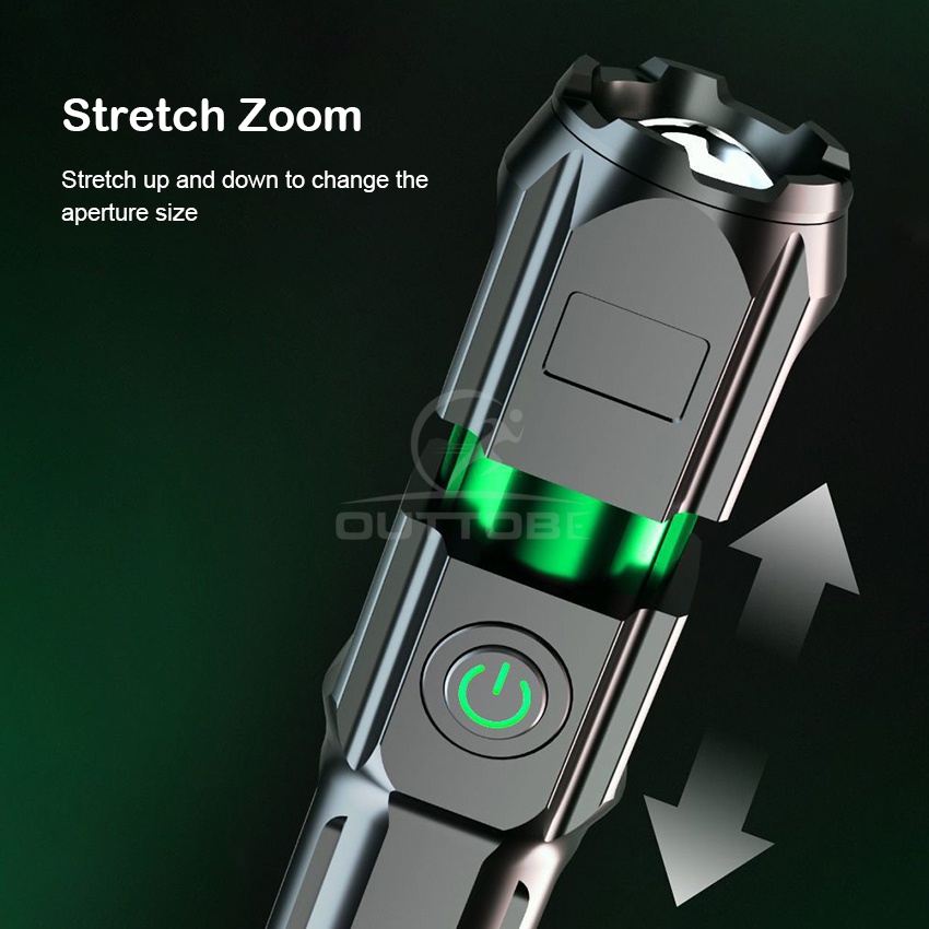 Outtobe Powerful Flashlight Bright Led Flashlight Outdoor Focusing ...