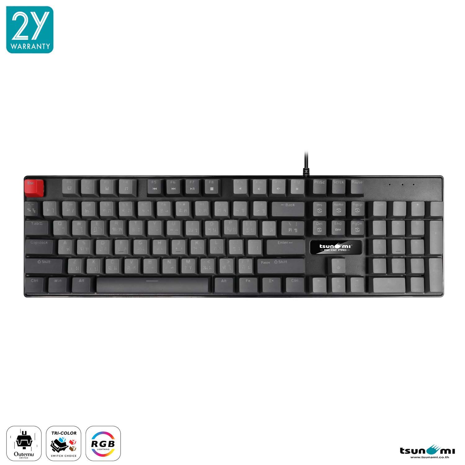 Tsunami MK-02 Ver 2022 Pro Mechanical Gaming Keyboard RGB คีบอร์ดแมคคาน ...