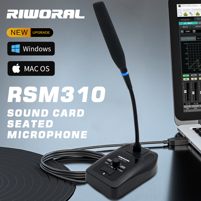 RIWORAL RSM310ไมโครโฟนประชุม ไมโครโฟนคอนเดนเซอร์ไมโครโฟนตั้งโต๊ะสามารถ ...
