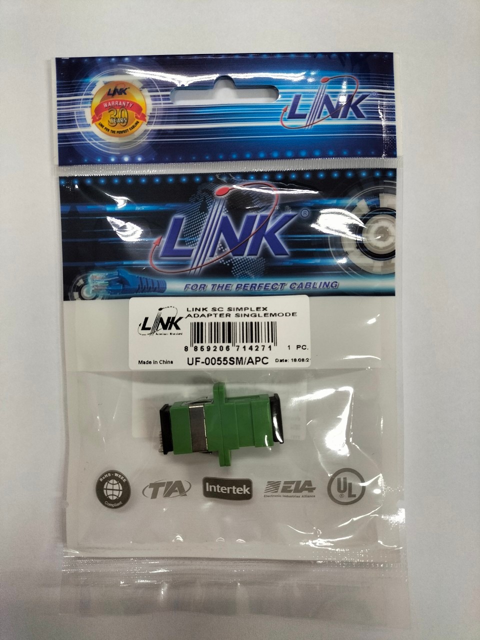 ข้อต่อไฟเบอร์ออฟติก Link UF-0055SM SC Fiber Optic Simplex Adapter ...