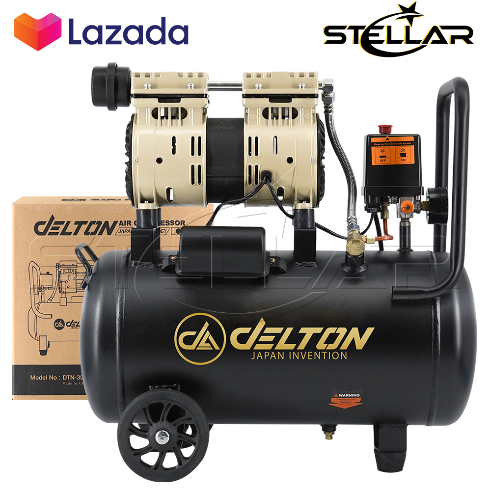 STELLAR ปั้มลมออยล์ฟรี ปั้มลม 30 ลิตร 800W รุ่น STR-30L ปั๊มลม OIL FREE ...