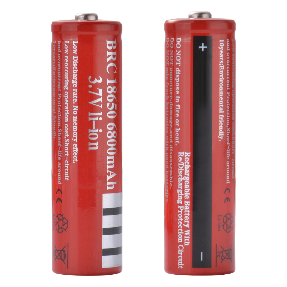 แบตเตอรี่ ULTRAFRIE RED จำนวน 2 pcs BRC 18650 6800mAh 3.7V Rechargeable ...