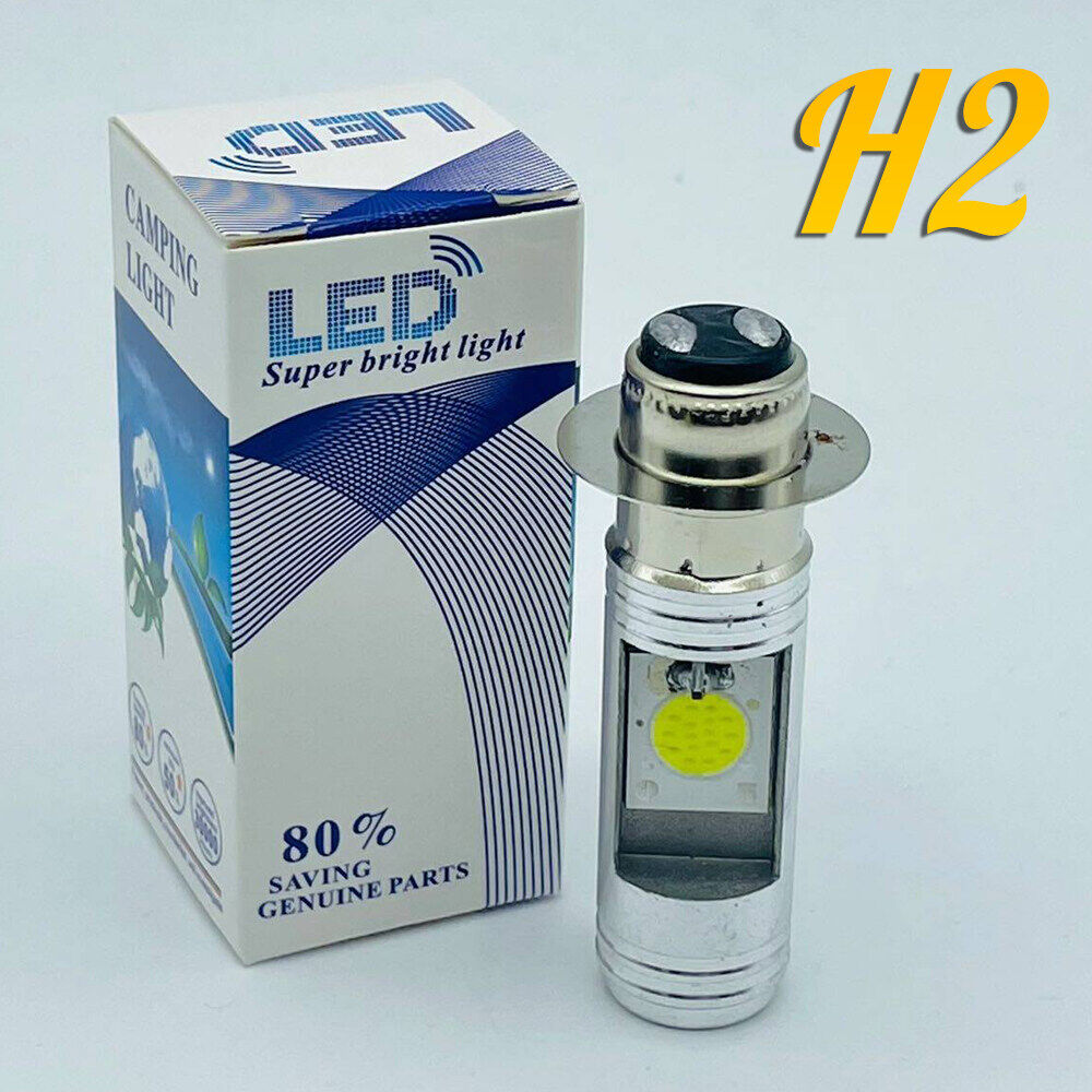 【COD+Spot Bangkok】ไฟหน้ารถมอเตอร์ไซค์ หลอดไฟหน้า LED แสงขาว 12V DC 6W 6500K H4 H2 P15D 1COB 6COB ...