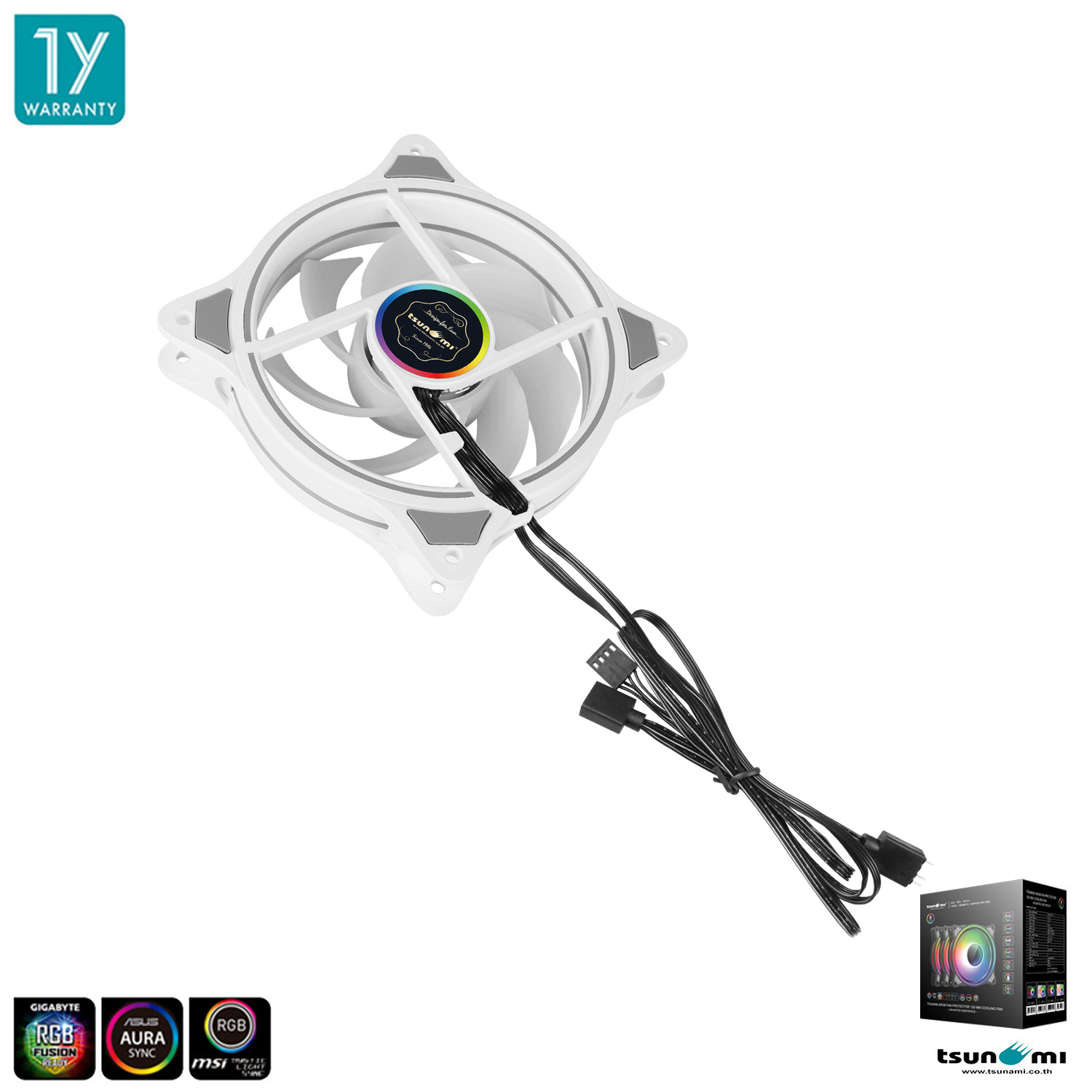 พัดลมระบายความร้อน Tsunami Protector 1265W ARGB 12CM Multi-Functional ...