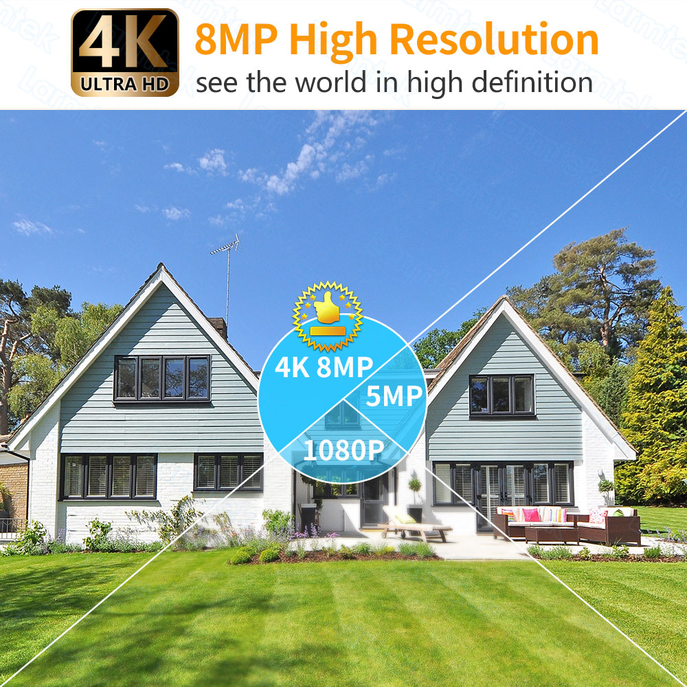 4K 8MP PTZ Camera WiFi Outdoor Wireless IP Camera 4X Zoom 5MP HD CC ...