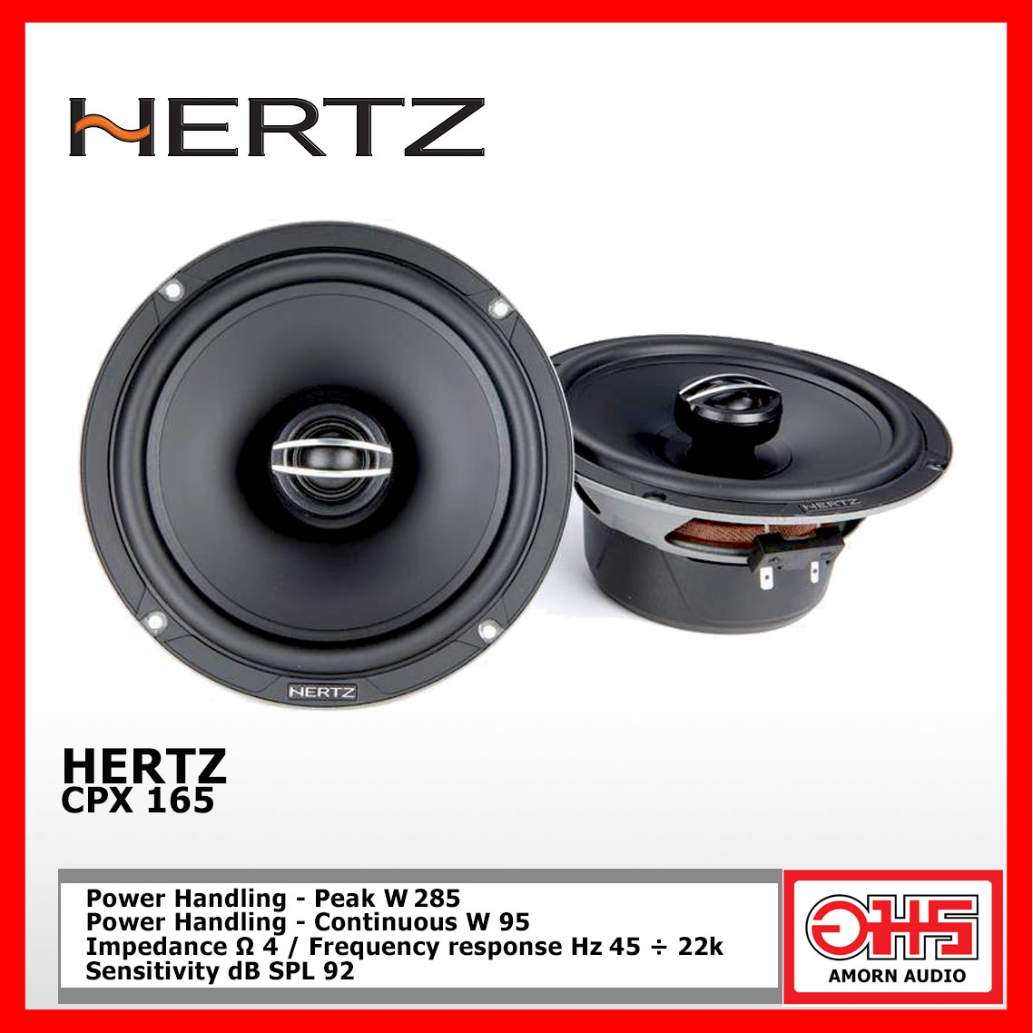 HERTZ CPX 165 Coaxials ลำโพงแกนร่วม 6.5 นิ้ว 95 WattRMS AMORNAUDIO อมรออดิโอ | Lazada.co.th