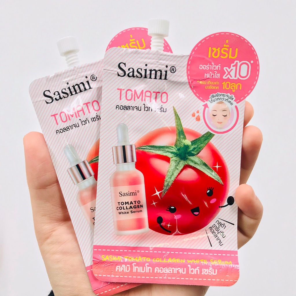 Sasimi Tomato Collagen White Serum เซรั่ม มะเขือเทศ ช่วยให้ผิวดูเปล่ง ...