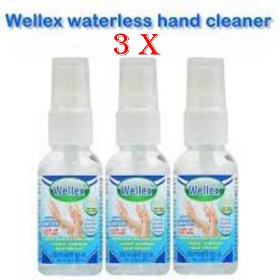 3 x WELLEX สเปรย์ฆ่าเชื้อ WATERLESS HAND CLEANER 30ML alcohol 70% hand ...