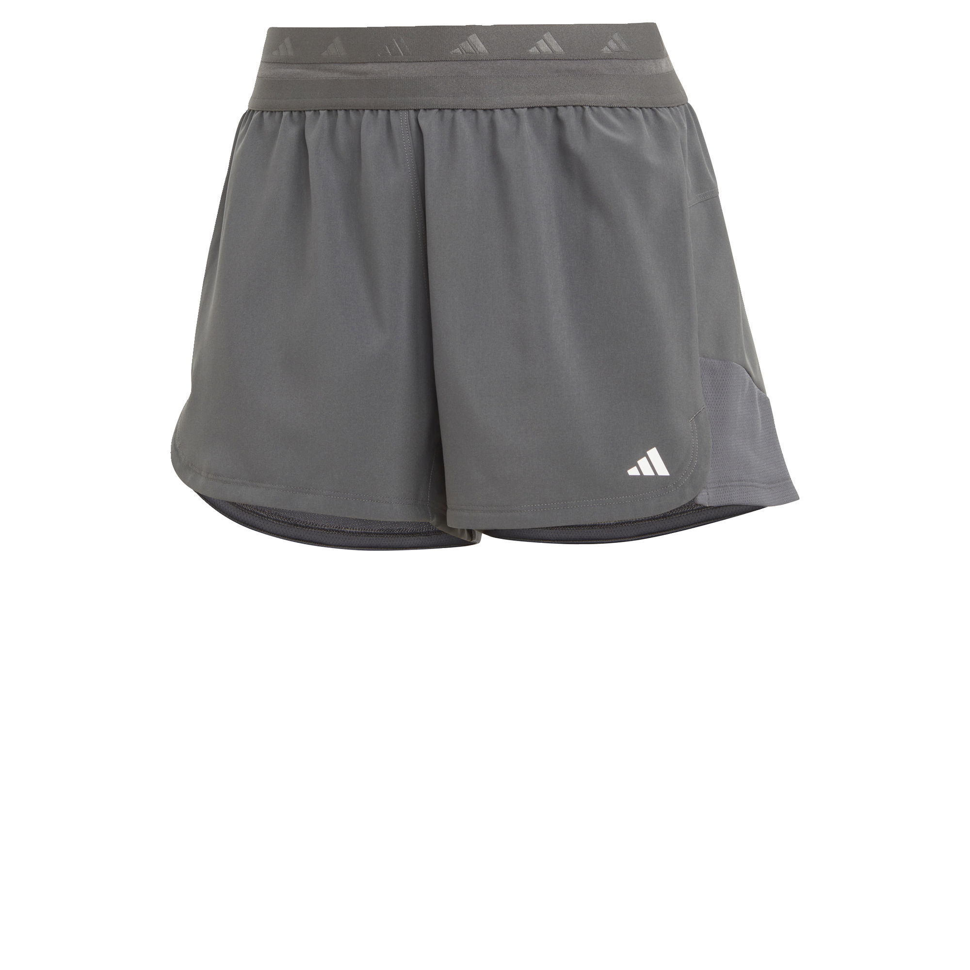 adidas เทรนนิง กางเกงผ้าทอขาสั้นดีไซน์ทูอินวัน Pacer 3-Stripes ผู้หญิง ...