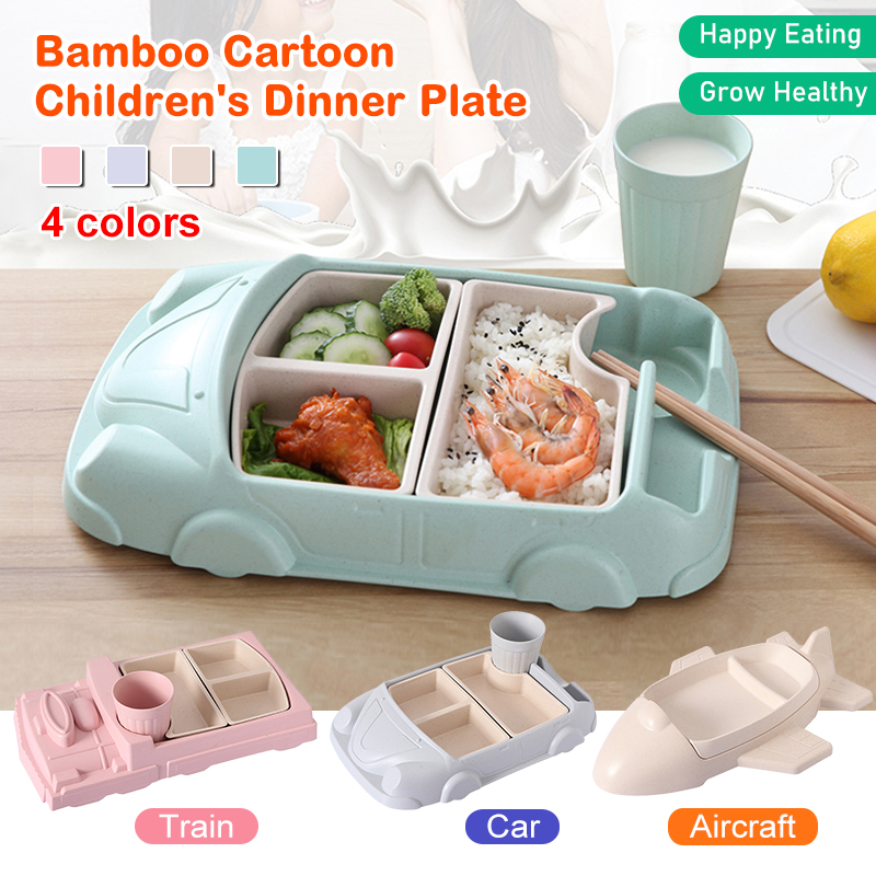 Eco-friendly Bamboo Fibre Tableware Cutlery Set 4 Pieces Cute Car Shape ...