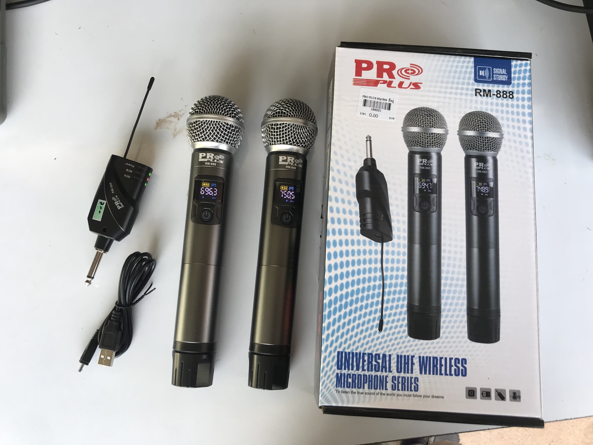 PROPLUS RM-888 ไมค์ลอยคู่UHF ตัวรับเล็ก ความถี่ใหม่ กสทช ไม่ต้องเสียบ ...