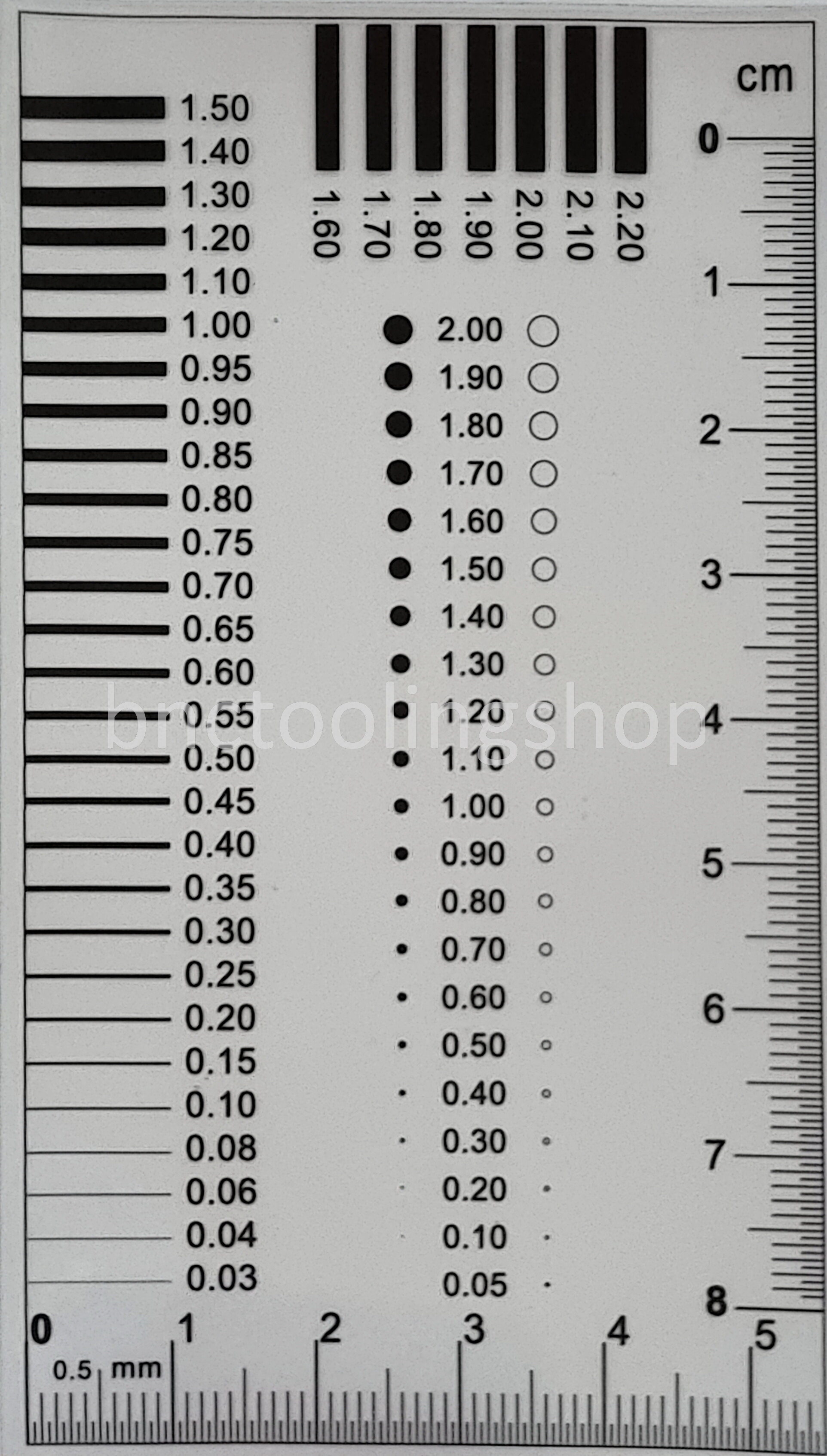 DG101แผ่นใสมาตรฐานสำหรับตรวจสอบชิ้นงาน, Dot Gauge, แผ่นฟิลม์วัดขนาดชิ้น ...