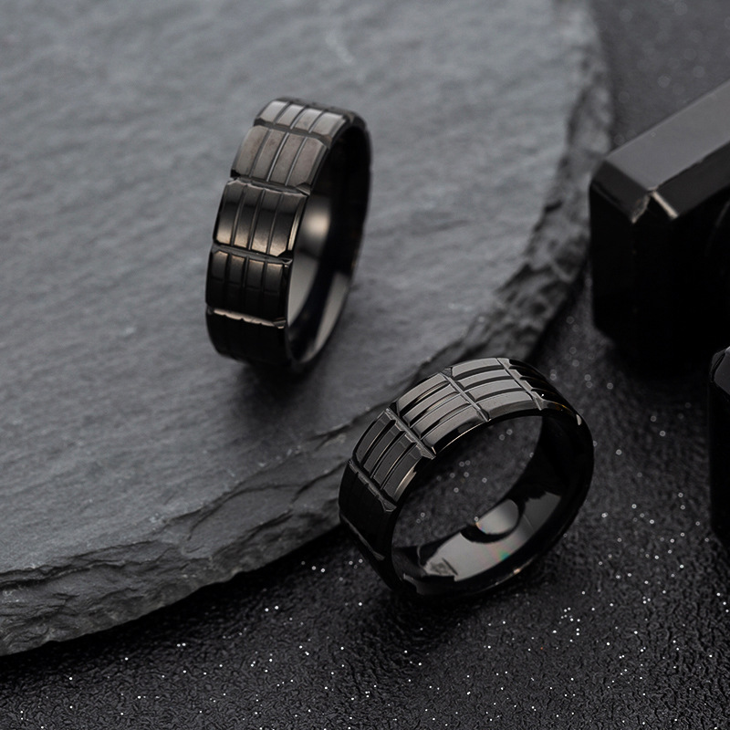nd new fashionable stainless steel plating black ring,simple style ...