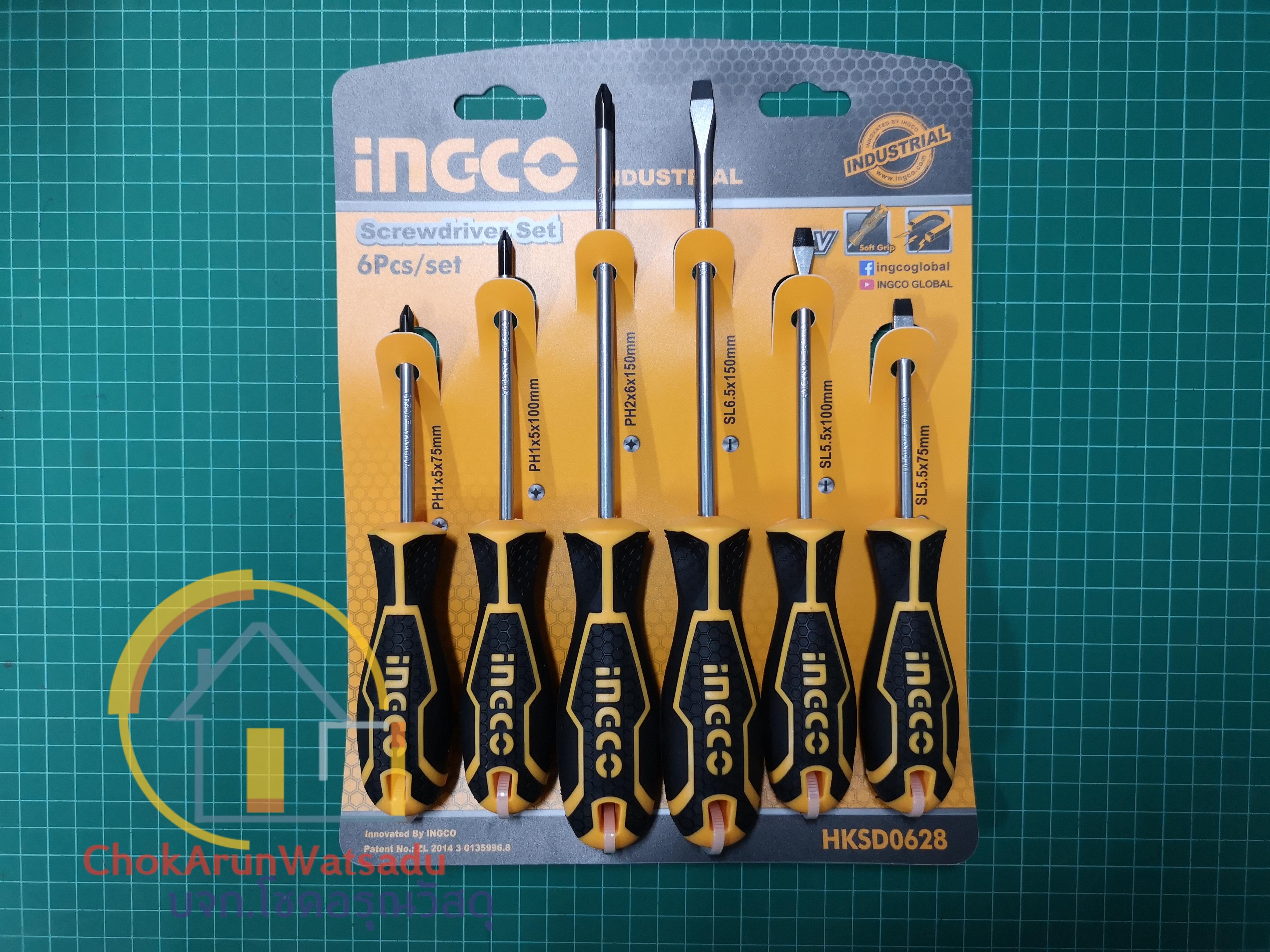 INGCO ( HKSD0628 ) ชุดไขควง 6 ชิ้น ( 6 pcs screwdriver set ) - ไขควงชุด ...