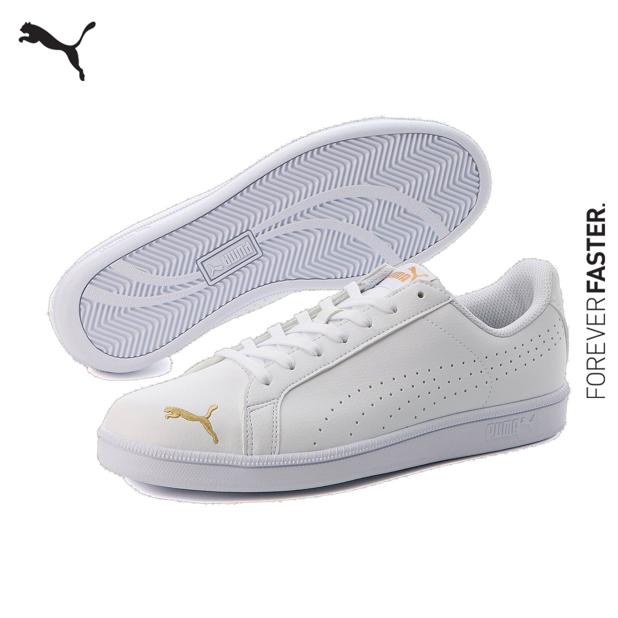 PUMA BASICS - รองเท้าผ้าใบ PUMA Smash Cat Perf สีขาว - 38779604 ...