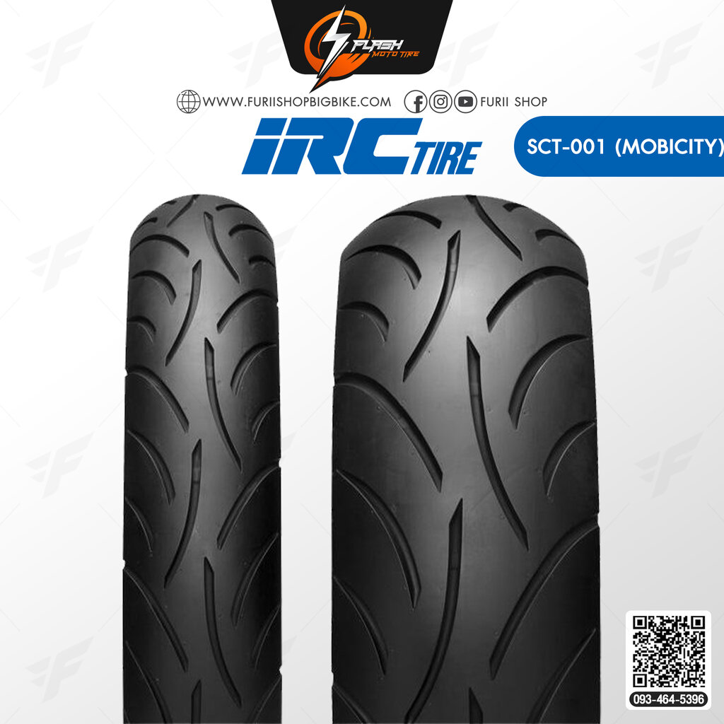 ยางมอเตอร์ไซค์ ยางนอก IRC SCT-001 T/L (Mobicity) ยางหน้า : 120/70-14 ...