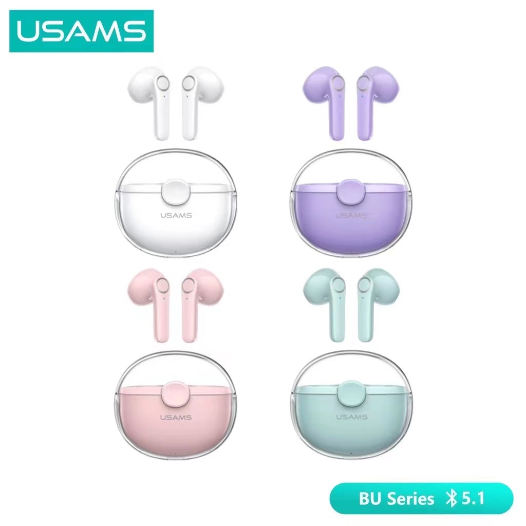 Usams BU12 TWS หูฟังไร้สายบลูทูธ พร้อมไมโครโฟน เสียงซูเปอร์เบส - cherry ...