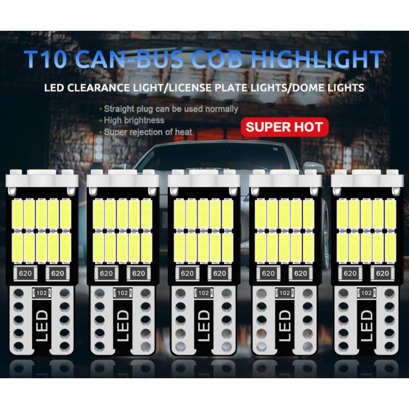 1 ชิ้น หลอดไฟ T10 Led Canbus W5W Led Bulbs 168 6000K สีขาว สําหรับติดป้ายทะเบียนรถยนต์ - Bonjour ...