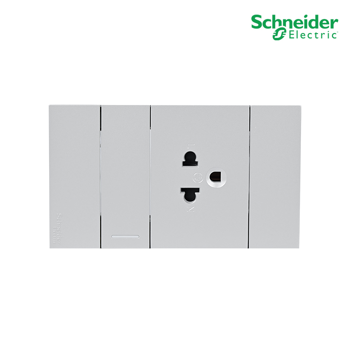 Schneider สวิตช์ทางเดียว พร้อมพรายน้ำ ขนาด 1 ช่อง สีเทา รหัส M3T31_1F ...