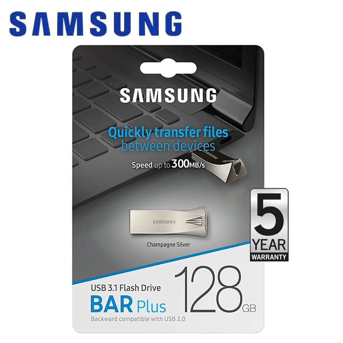Samsung 128GB BAR Plus USB3.1 Flash Drive (300MBs) - Legend Thailand ...