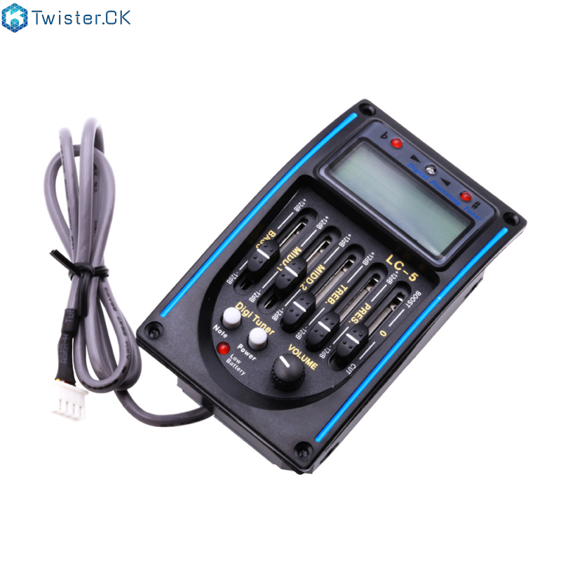 5-Band EQ Equalizer System Acoustic Guitar Preamp Piezo Pickup LCD ...