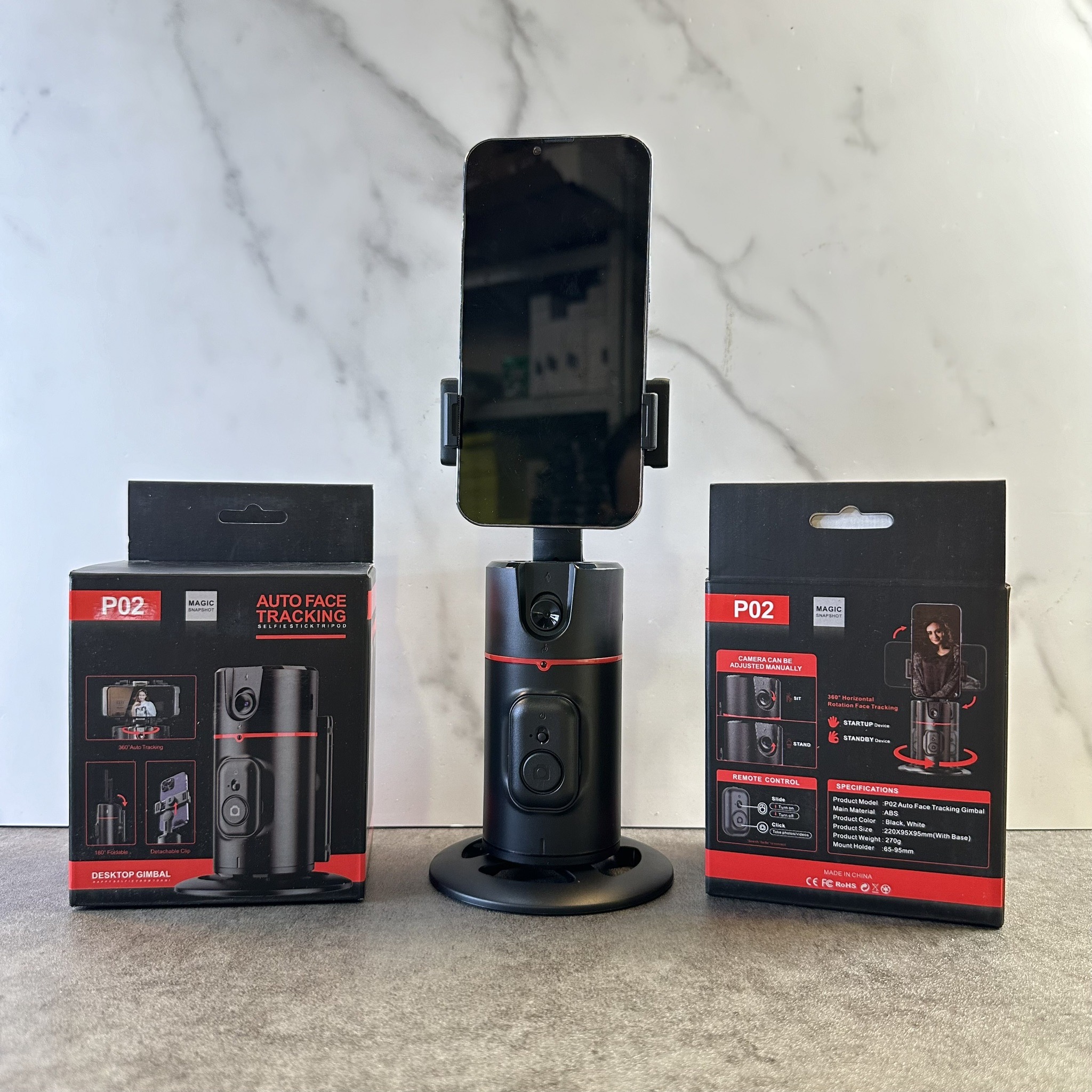 TELESIN ถ่ายภาพอัจฉริยะ Gimbal Selfie หมุนตามอัตโนมัต ติดตามใบหน้า หมุน ...