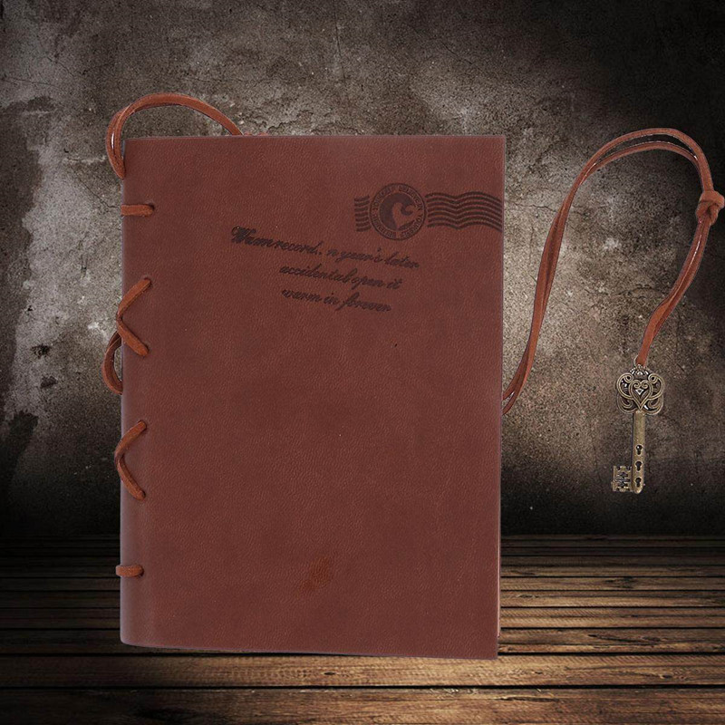 Retro Vintage PU ปกหนัง Blank Notebook Kraft A6 กระดาษ Notepad Travel ...