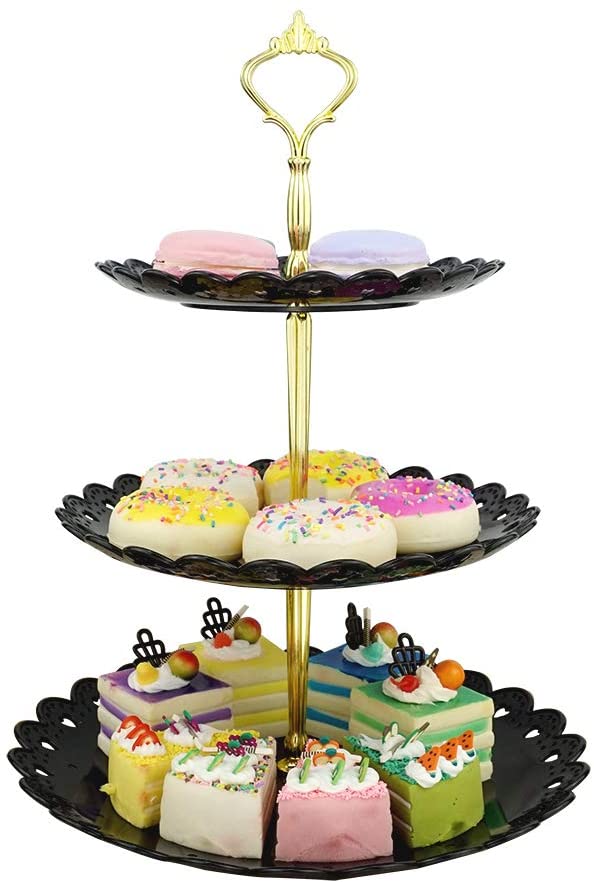 ชั้นวางพลาสติก ชั้นวางขนม ชั้นวางเค้ก ชั้นโชว์เค้ก Plastic 3-Tier High ...