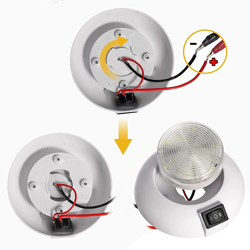 4PCS RV Round LED Dome Lights, 4 Inch Interior Roof Ceiling Awning Led ...