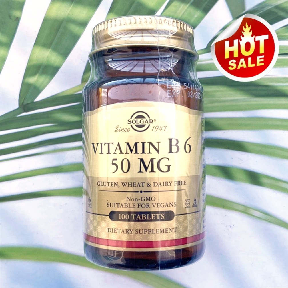 28% Sale!! EXP 09/2024 วิตามินบี6 Vitamin B6, 50 mg 100 Tablets (Solgar ...