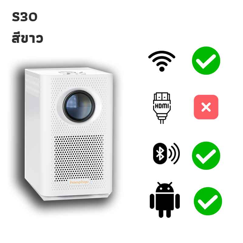 【จัดส่งจากปทุมธานี】โปรเจ็กเตอร์ S30 max 1920x1080 1:35.1 โปรเจ็กเตอร์ ...