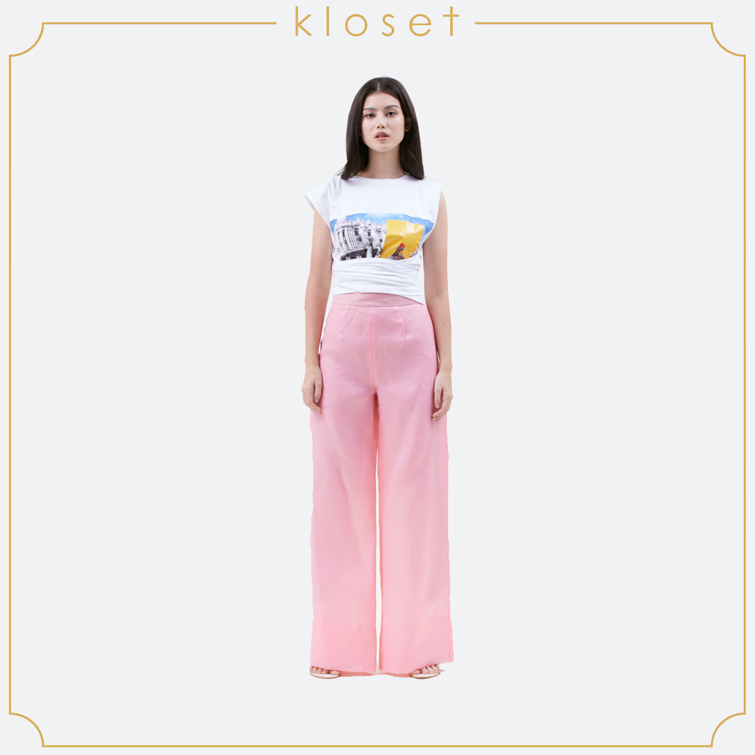 KLOSET THE MOON MANDARIN PANTS (RS22-P003) กางเกงขายาว กางเกงผ้าลาย กางเกงผู้หญิง กางเกงแฟชั่น ...