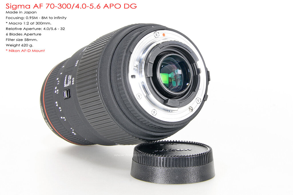 Sigma AF 70-3004.0-5.6 APO DG Macro Nikon AF-D Mount ...