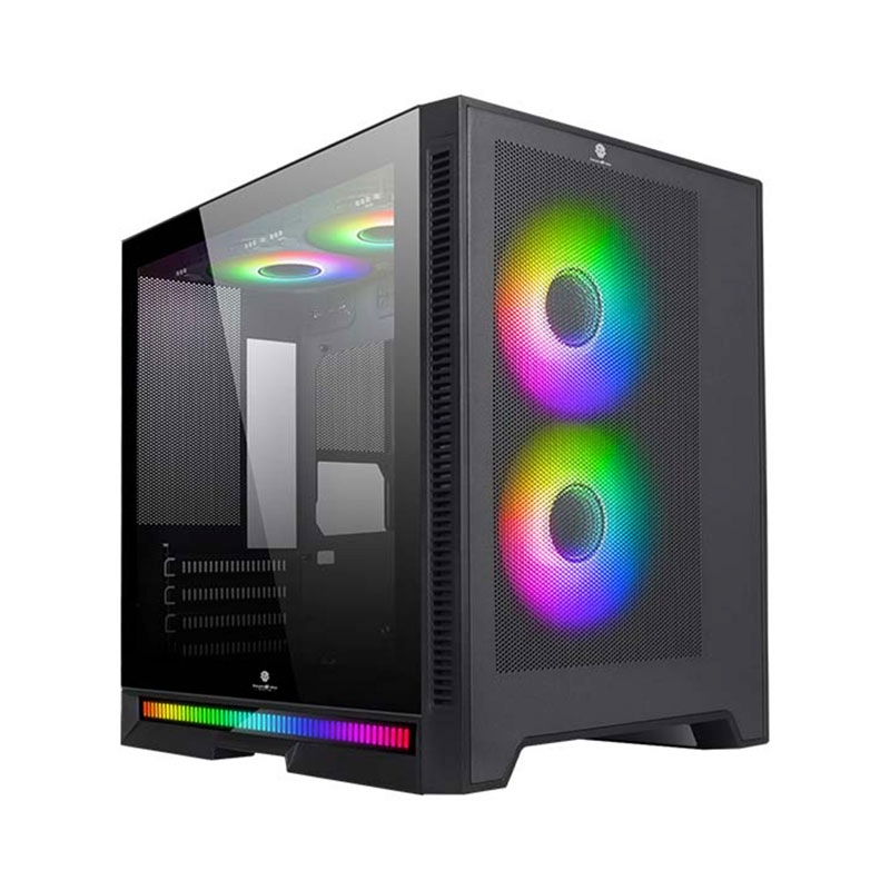 TSUNAMI MIRAGE 1000 12644 GAMING mATX กระจกข้างปรับความใสได้ ฐานเคสมีไฟ ...