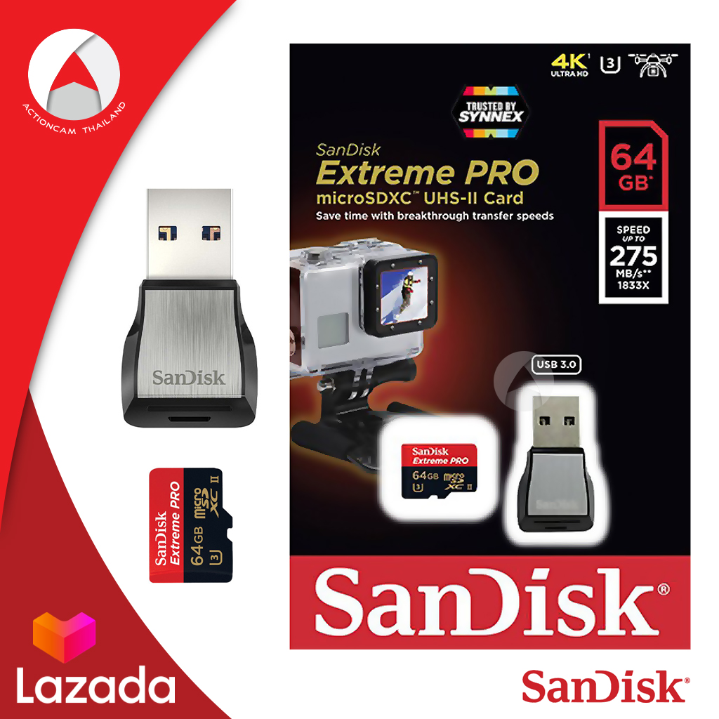 SanDisk Extreme PRO 64GB microSDXC Card UHS-II Speed 275MB/s (SDSQXPJ ...