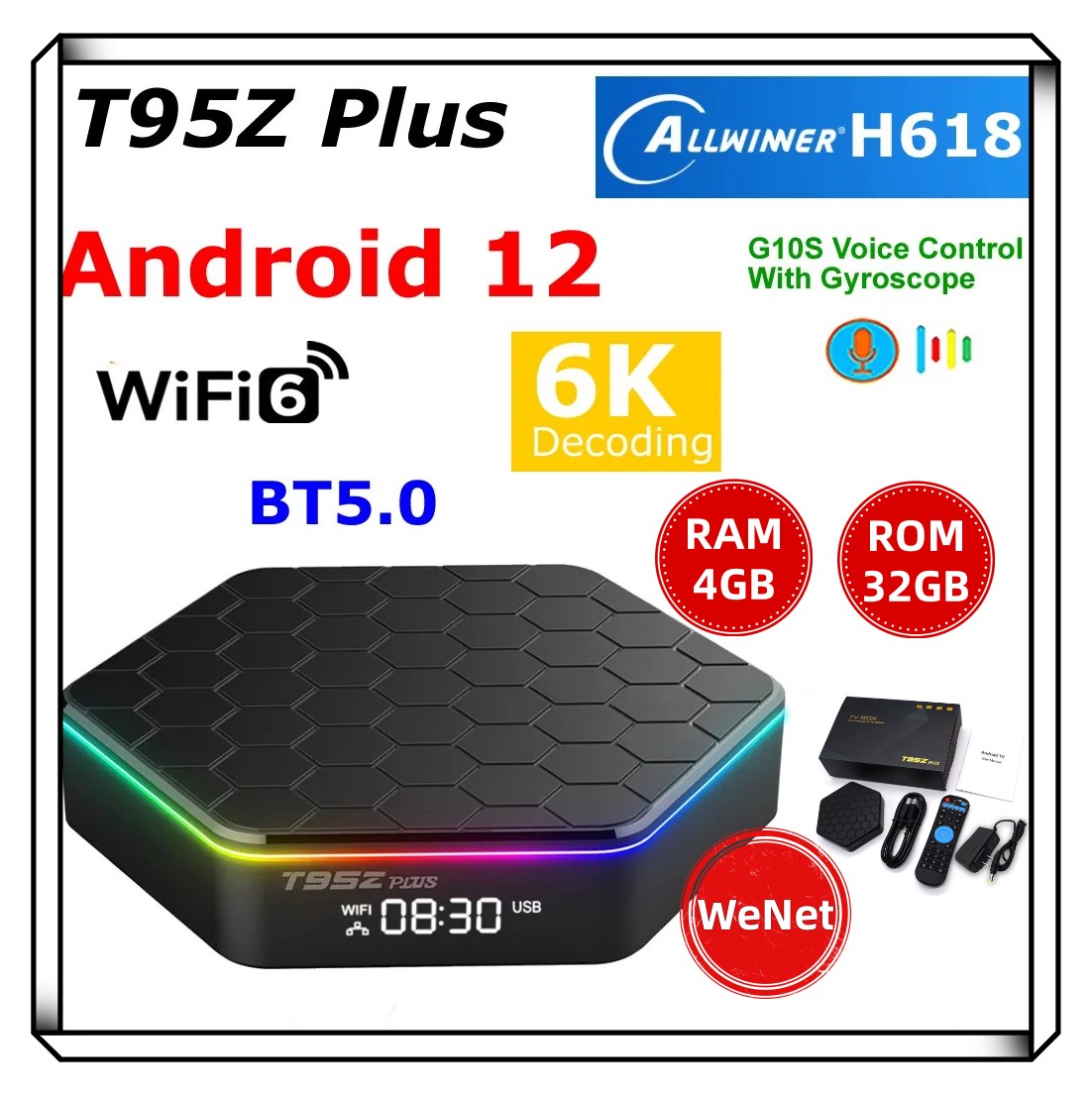 2023 T95Z PLUS 4G 64GB กล่องทีวี Android 12สมาร์ท Android TVBOX ...