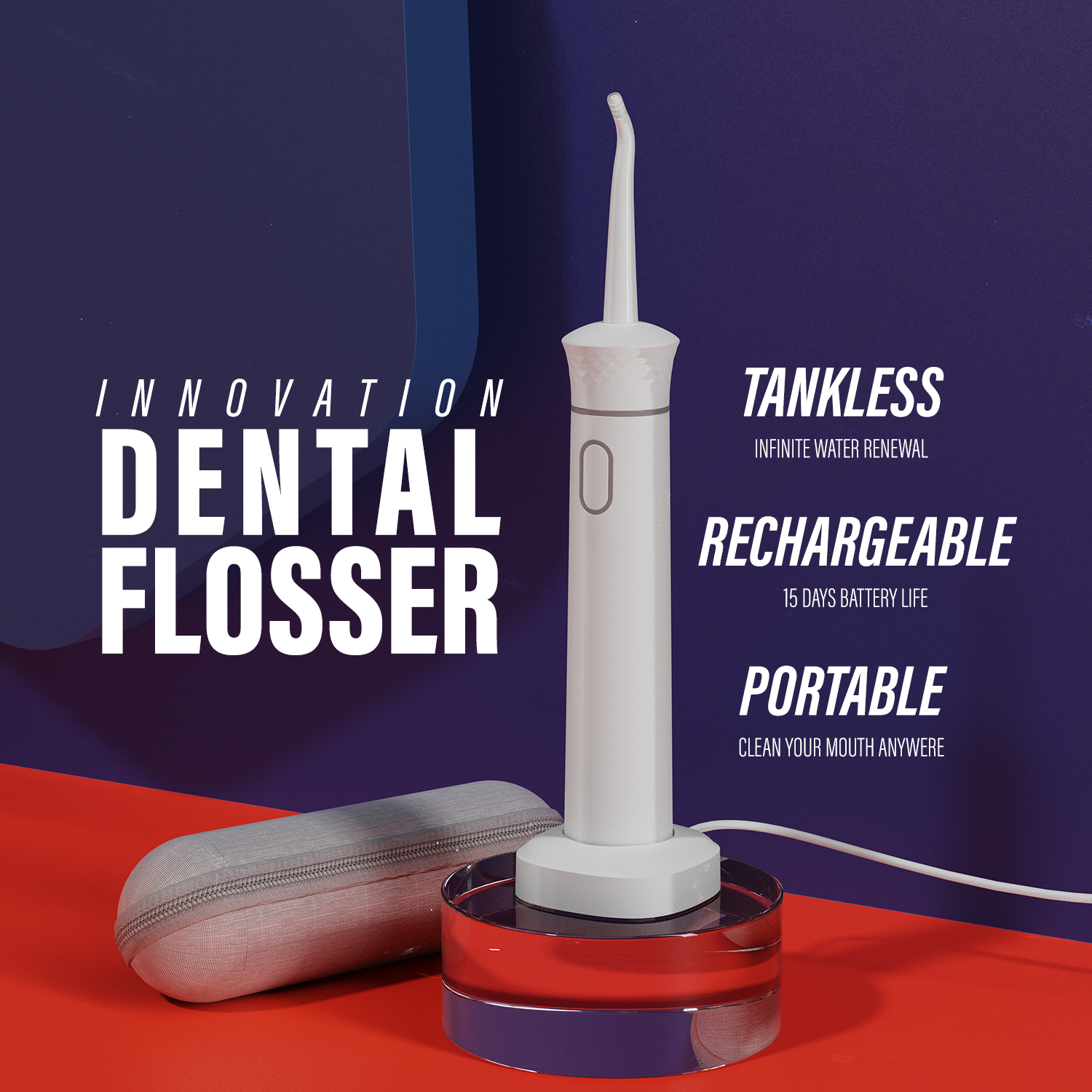 Portable Dental Flosser Powerful Oral Irrigator Water Flosser ไหมขัดฟัน ...