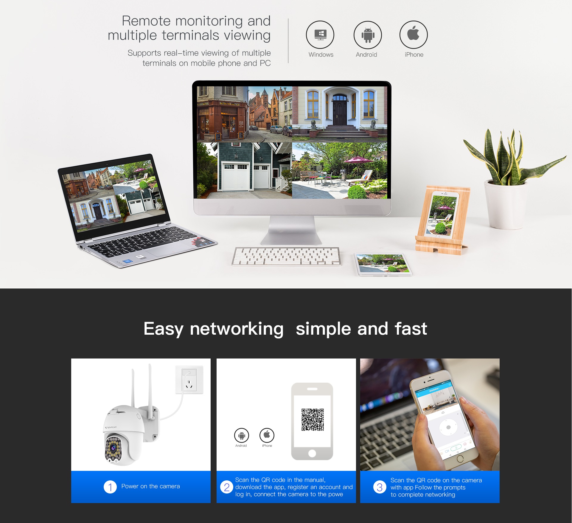 VSTARCAM CS664 กล้องวงจรปิดไร้สาย ความละเอียด 3MP (1296p) ภาพสี มี Ai ตรวจจับคนและสัญญาณเตือน ...