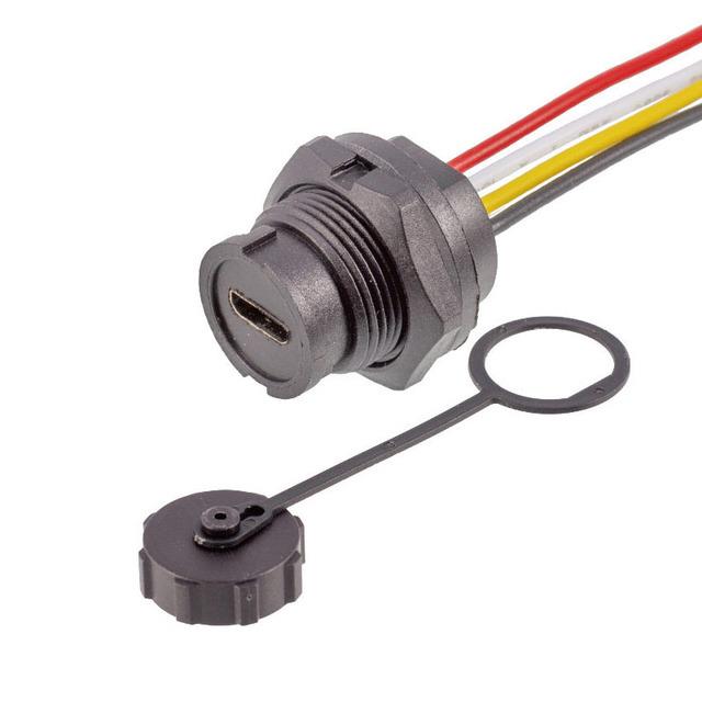 Outdoor Industrial USB Female Socket Jack Panel Solder Waterproof Micro ...