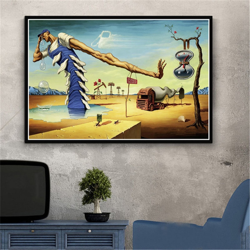 Salvador Dali Surrealism Wall Art Picture Canvas Painting Retro Quadro ...