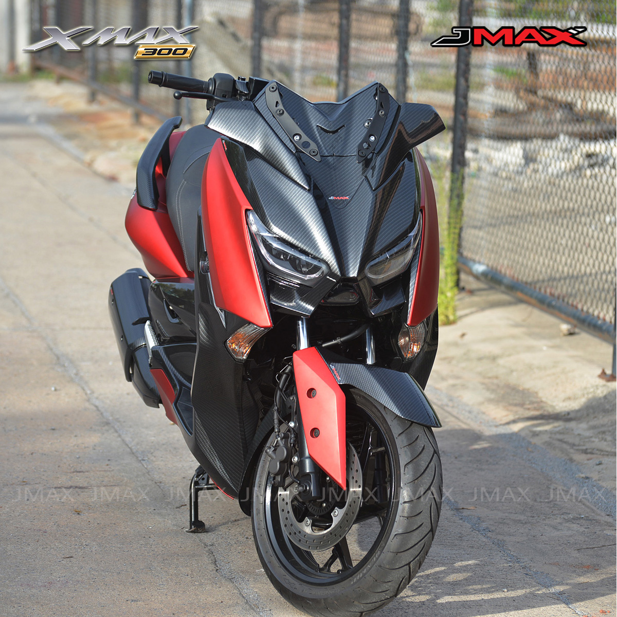 ฝาครอบไฟหน้าตัวบน XMAX 300 JMAX ตรงรุ่น ลายฟิล์มคาร์บอน 6D - J-RIDER ...