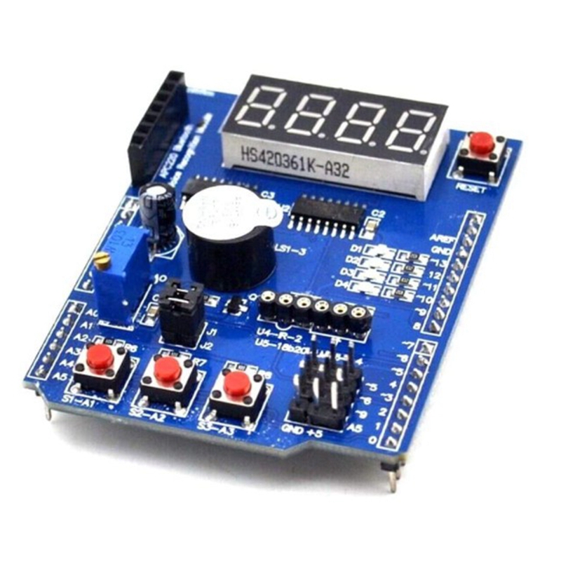 Multi Function Shield with Buzzer LM35 4 Digit Digital LED Expansion Board Module for Arduino R3 ...