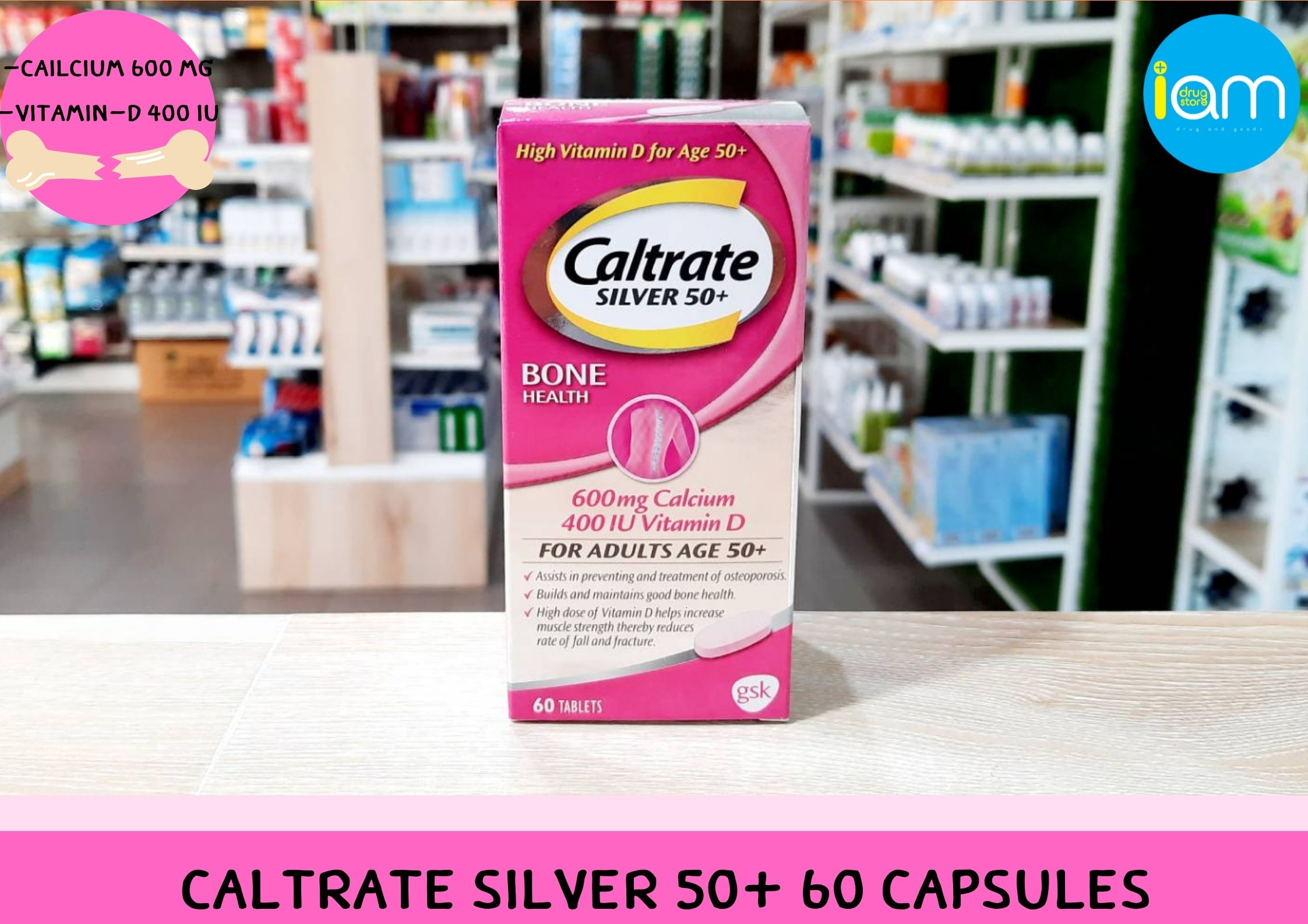 CALTRATE SILVER 50+ 60 TABLETS แคลเทรต ซิลเวอร์50+ 60 เม็ด - SP Pharma ...