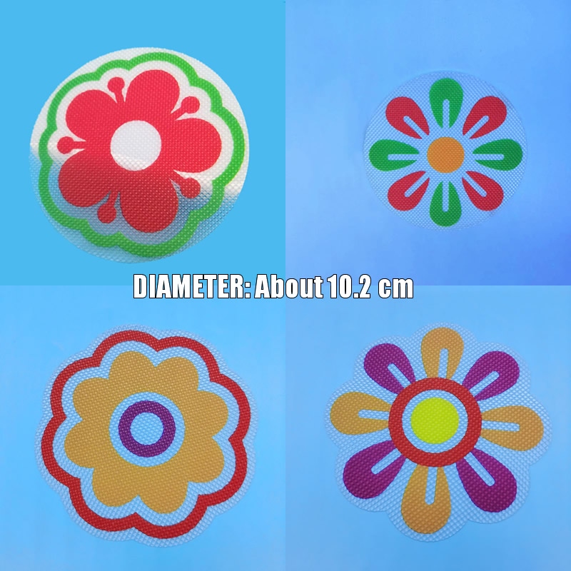 5pcs Creative PEVA Anti Slip Flower Sticker Waterproof Cartoon Bath Mat ...