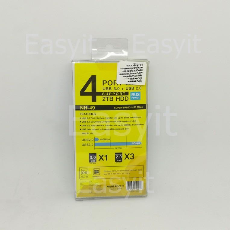 ฮับยูเอสบีตัวเพิ่มช่อง Nubwo NH-49 USB HUB 4 Port USB 3.0+2.0 (Black ...