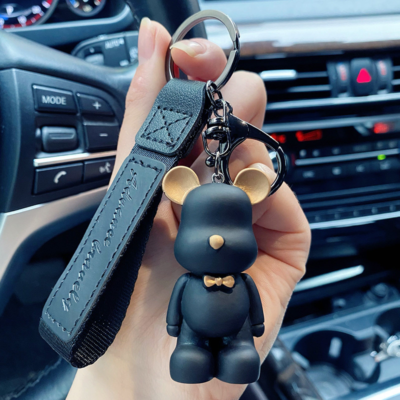 Cute Resin Keychain Charm Tie The Bear Pendant For Women Bag Car ...