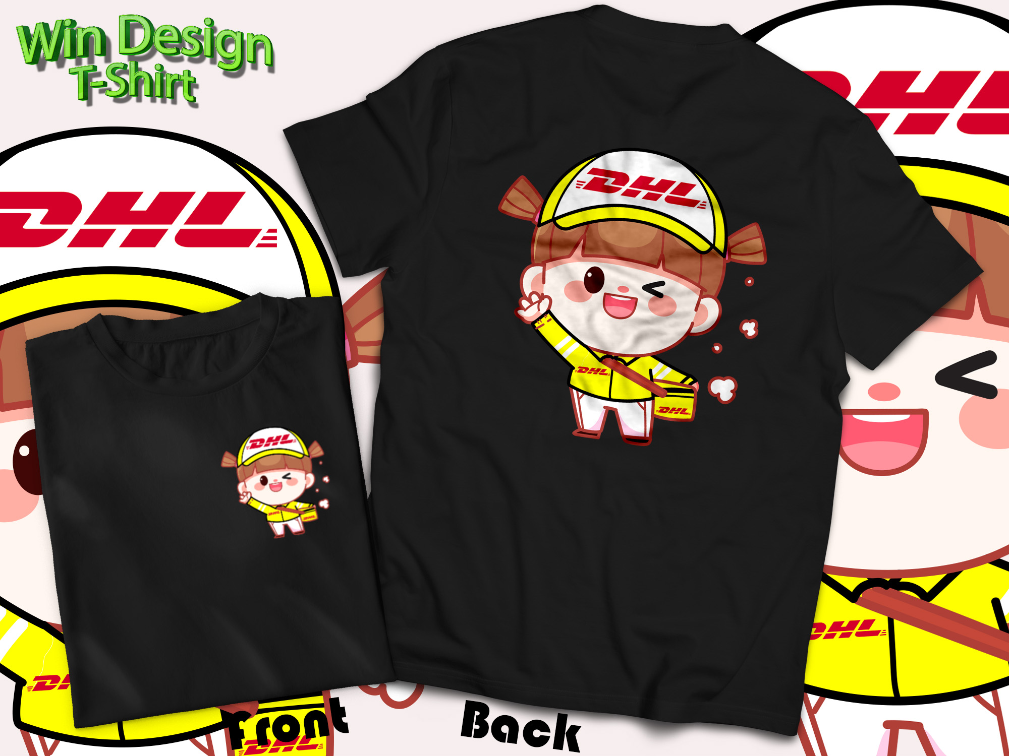 เสื้อDHL CARTOON ผ้าคอตตอน100% ผ้าหนานุ่ม - Win Design T-shirt - ThaiPick