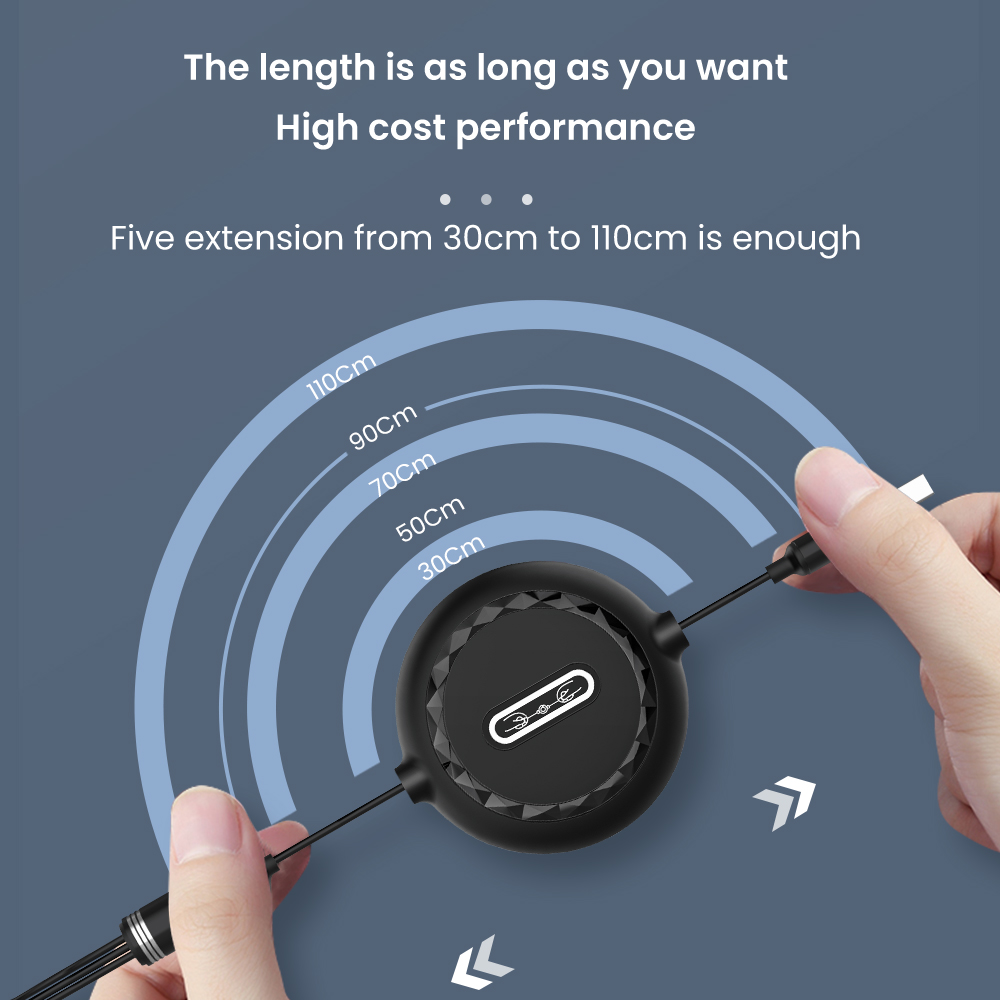 3 in 1 Retractable USB Charger Cable สายชาร์จเร็ว สายชาตแบต สายชาตเร็ว ...