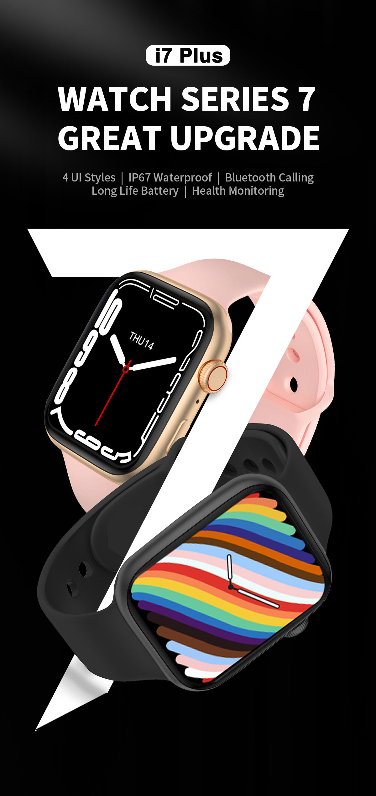 ใช้กับ Huawei OPPOใหม่ล่าสุด I7 Pro Smart Watch Series 7 Infinite หน้า ...